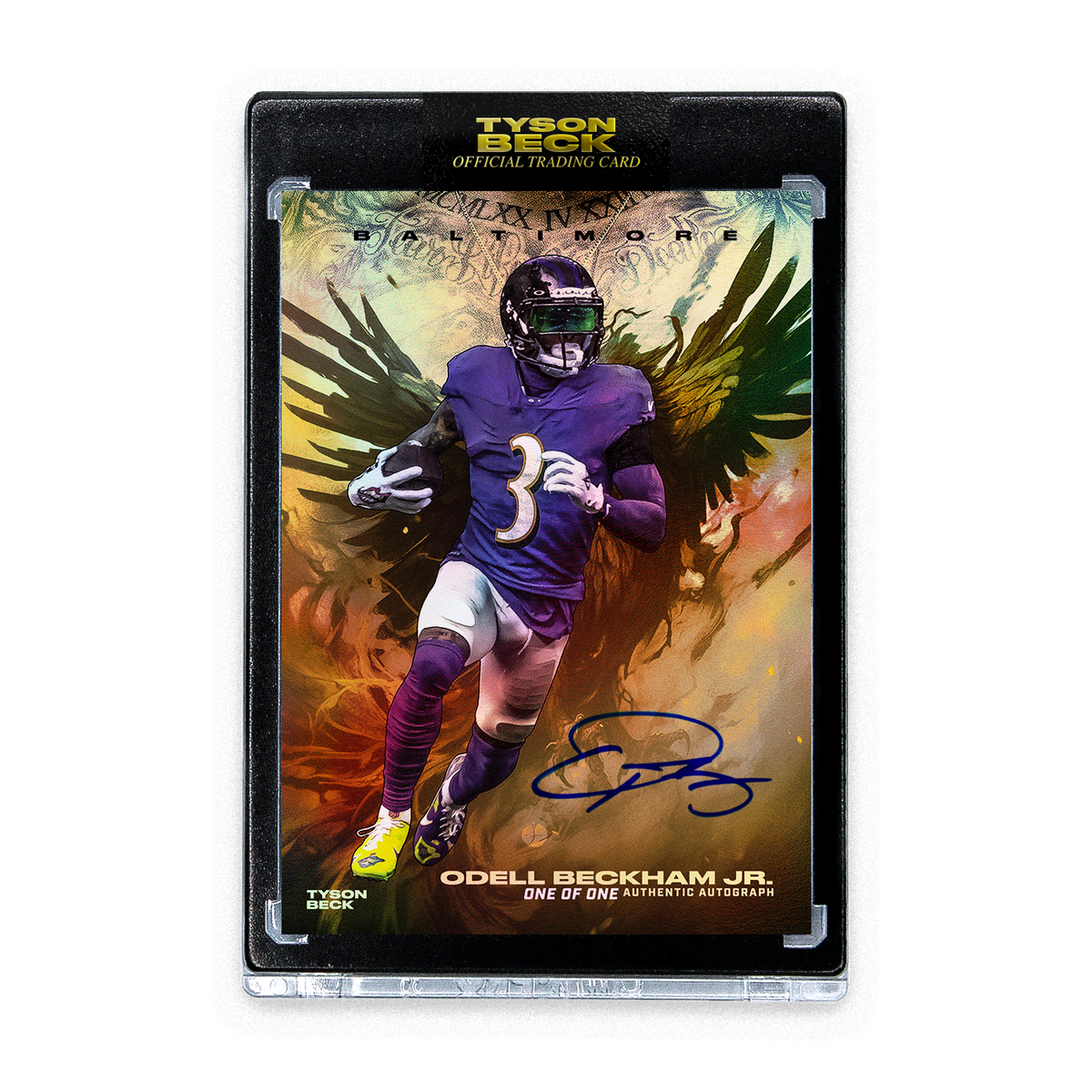 ODELL BECKHAM JR X TYSON BECK - BALTIMORE - GOLD FOIL - AUTOGRAPH - ON ...