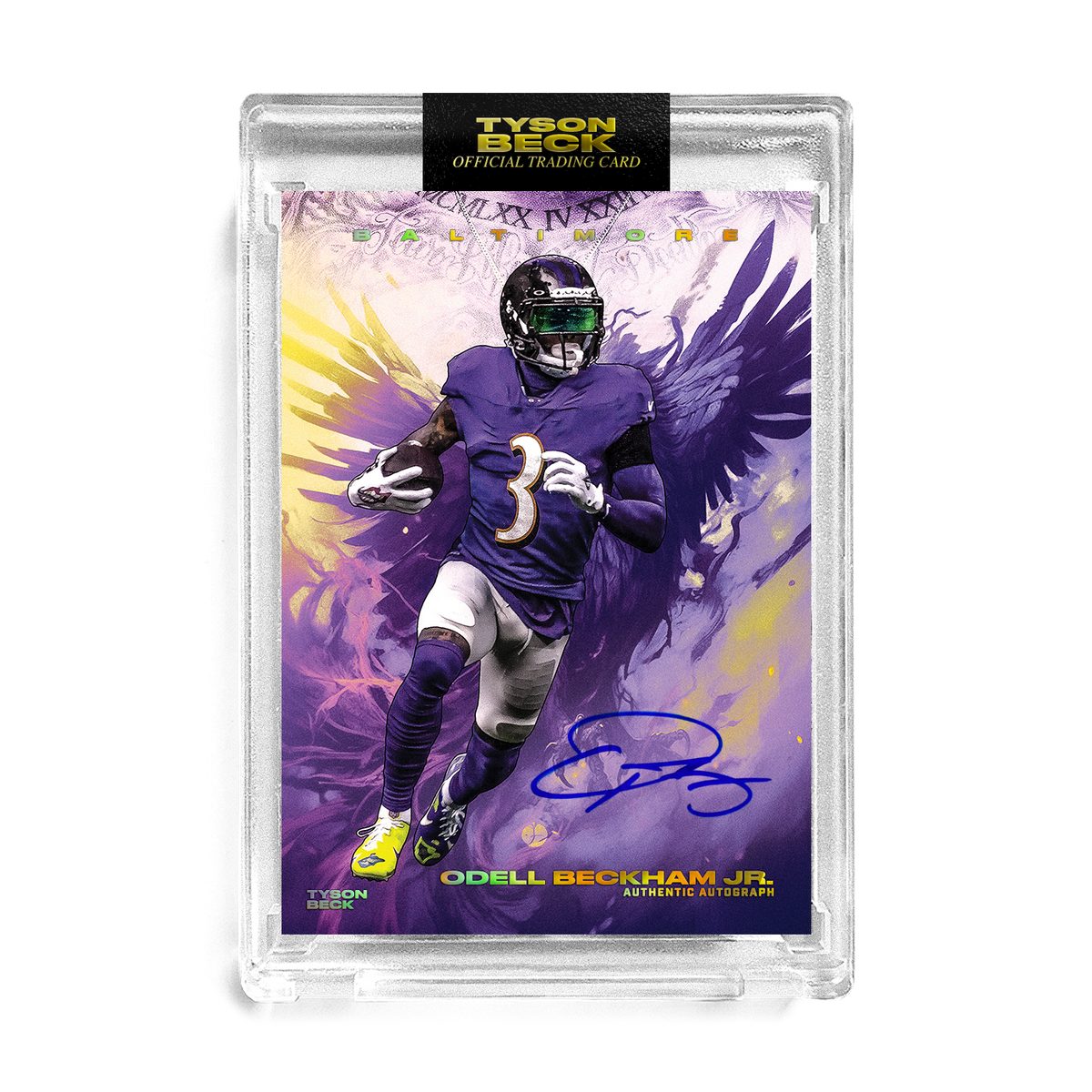 ODELL BECKHAM JR X TYSON BECK - BALTIMORE - GOLD LASER - AUTOGRAPH - L ...