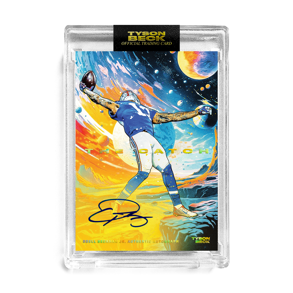 ODELL BECKHAM JR X TYSON BECK - "THE CATCH" - GOLD LASER - AUTOGRAPH ...