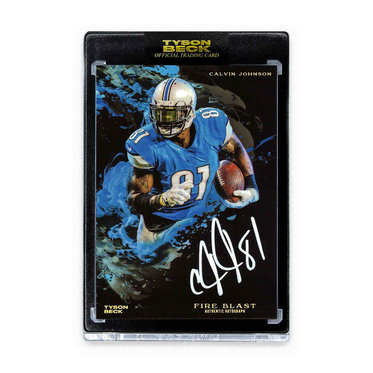 FIRE BLAST - CALVIN JOHNSON X TYSON BECK - BLACK AUTOGRAPH - LIMITED T ...