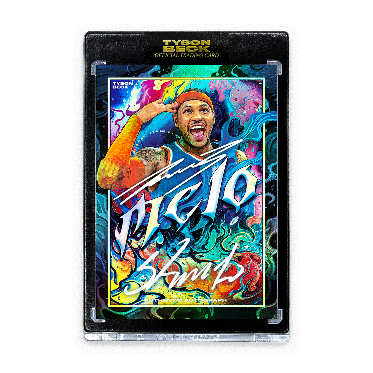 CARMELO ANTHONY X TYSON BECK - NEW YORK - NIGHT FOIL - DUAL ARTIST AUT ...