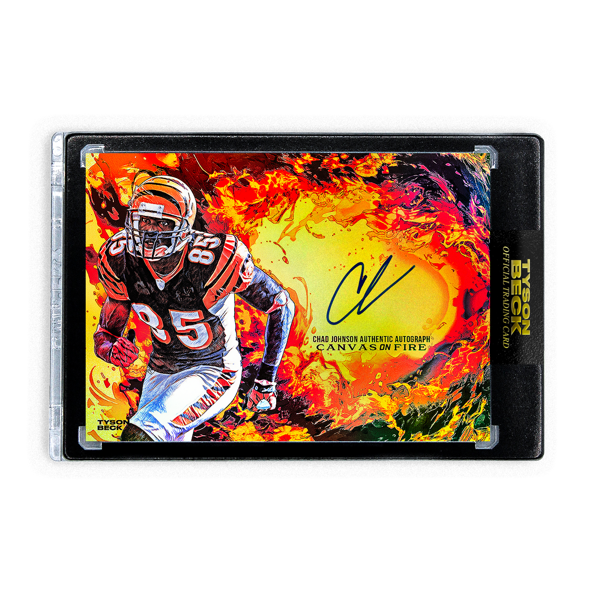 CHAD OCHOCINCO X TYSON BECK - CANVAS ON FIRE - FIRE FOIL - AUTOGRAPH ...