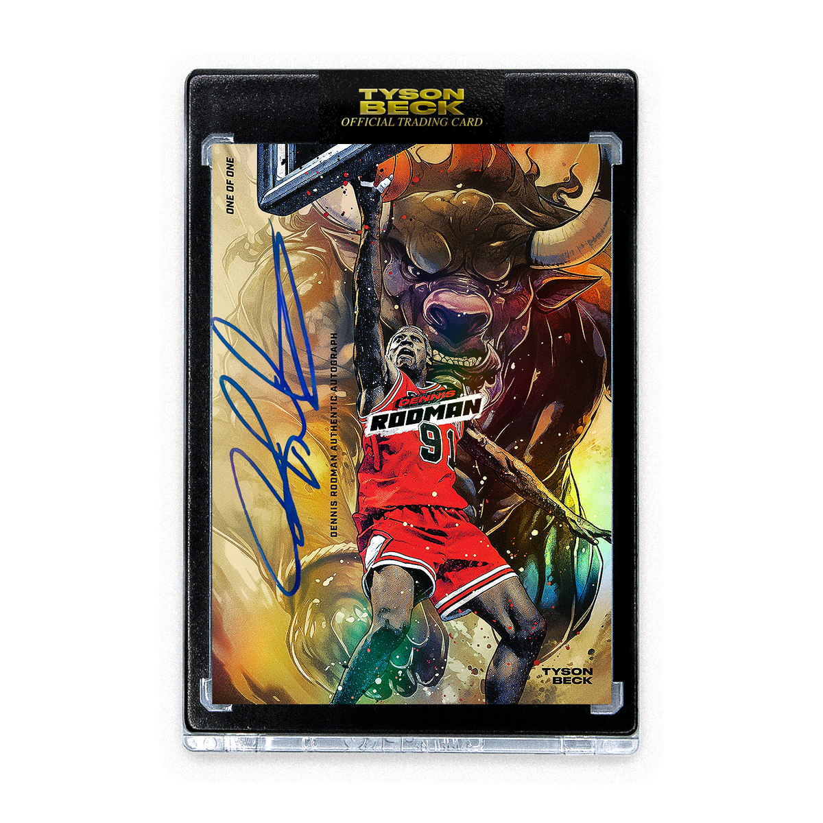 DENNIS RODMAN X TYSON BECK - CHI TOWN - GOLD - AUTOGRAPH - ONE OF ONE ...