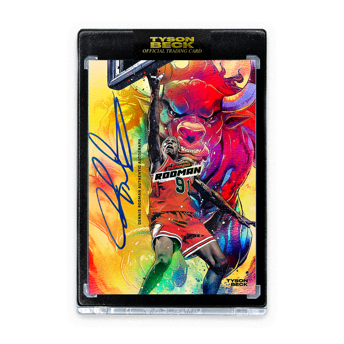 DENNIS RODMAN X TYSON BECK - CHI TOWN - RAINBOW FOIL - AUTOGRAPH - LIM ...