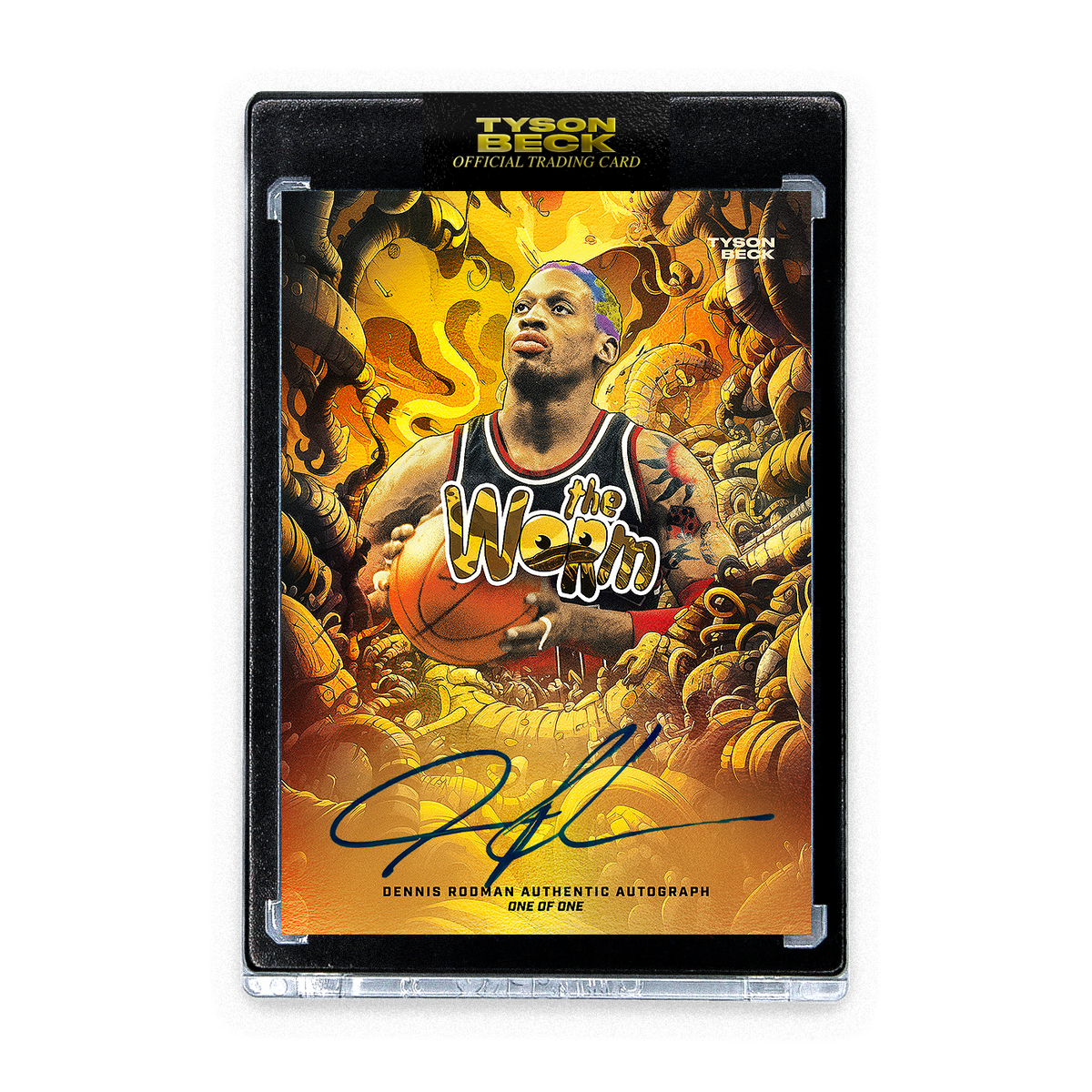 DENNIS RODMAN X TYSON BECK - THE WORM - GOLD - AUTOGRAPH - ONE OF ONE ...