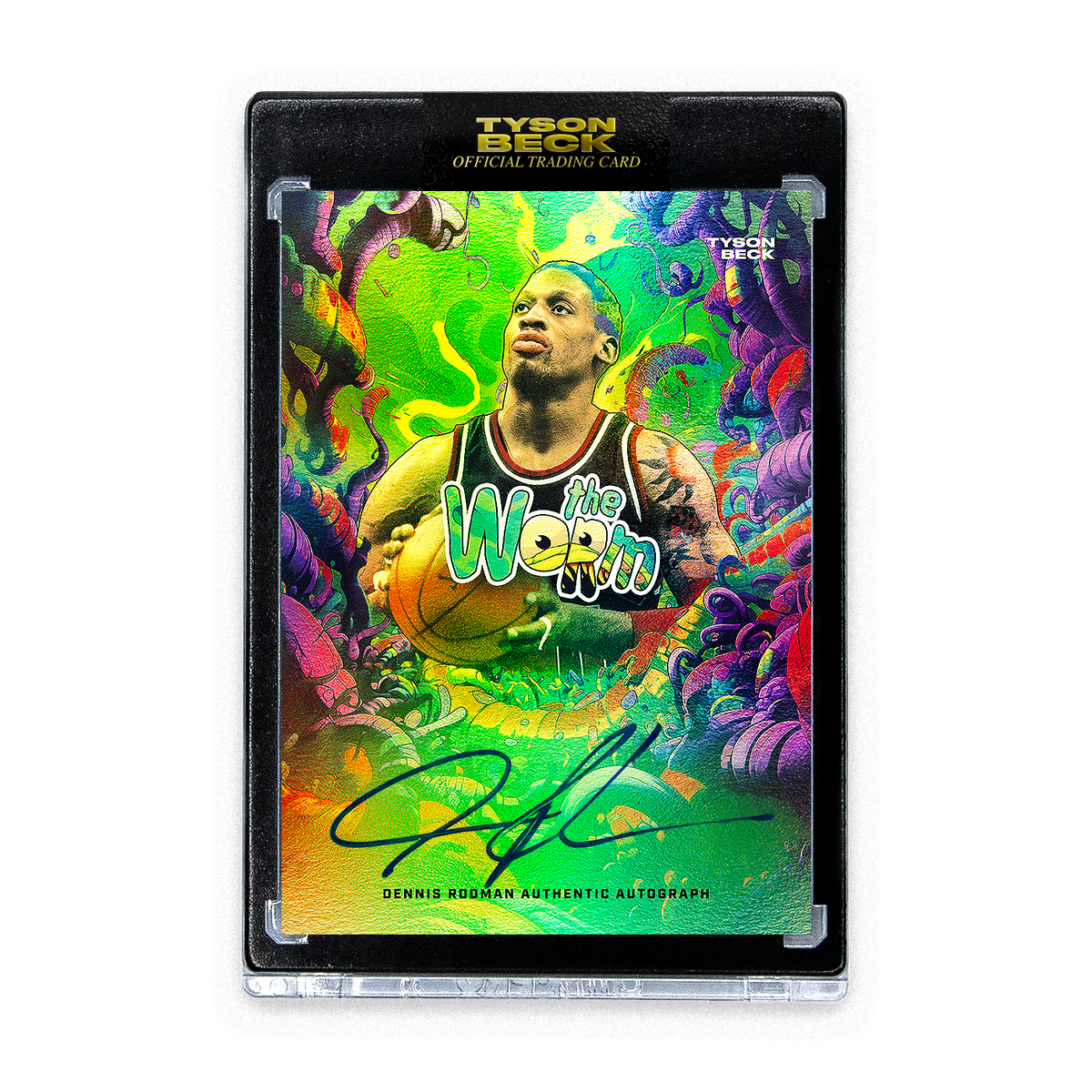 DENNIS RODMAN X TYSON BECK - THE WORM - RAINBOW FOIL - AUTOGRAPH - LIM ...