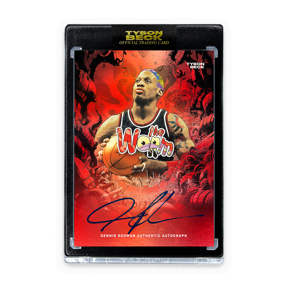 DENNIS RODMAN X TYSON BECK - THE WORM - RED FOIL - AUTOGRAPH - LIMITED ...