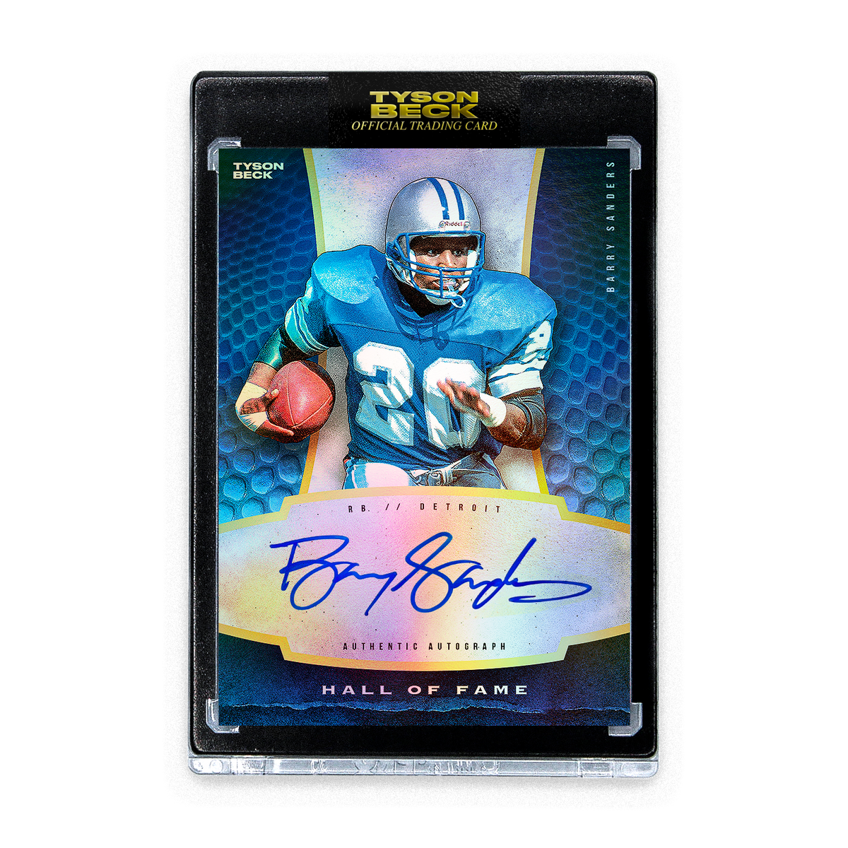 FOOTBALL HALL OF FAME - BARRY SANDERS - RAINBOW FOIL - AUTOGRAPH - LIM ...