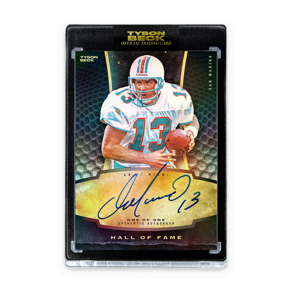 FOOTBALL HALL OF FAME - DAN MARINO - GOLD RAINBOW FOIL - AUTOGRAPH - O ...