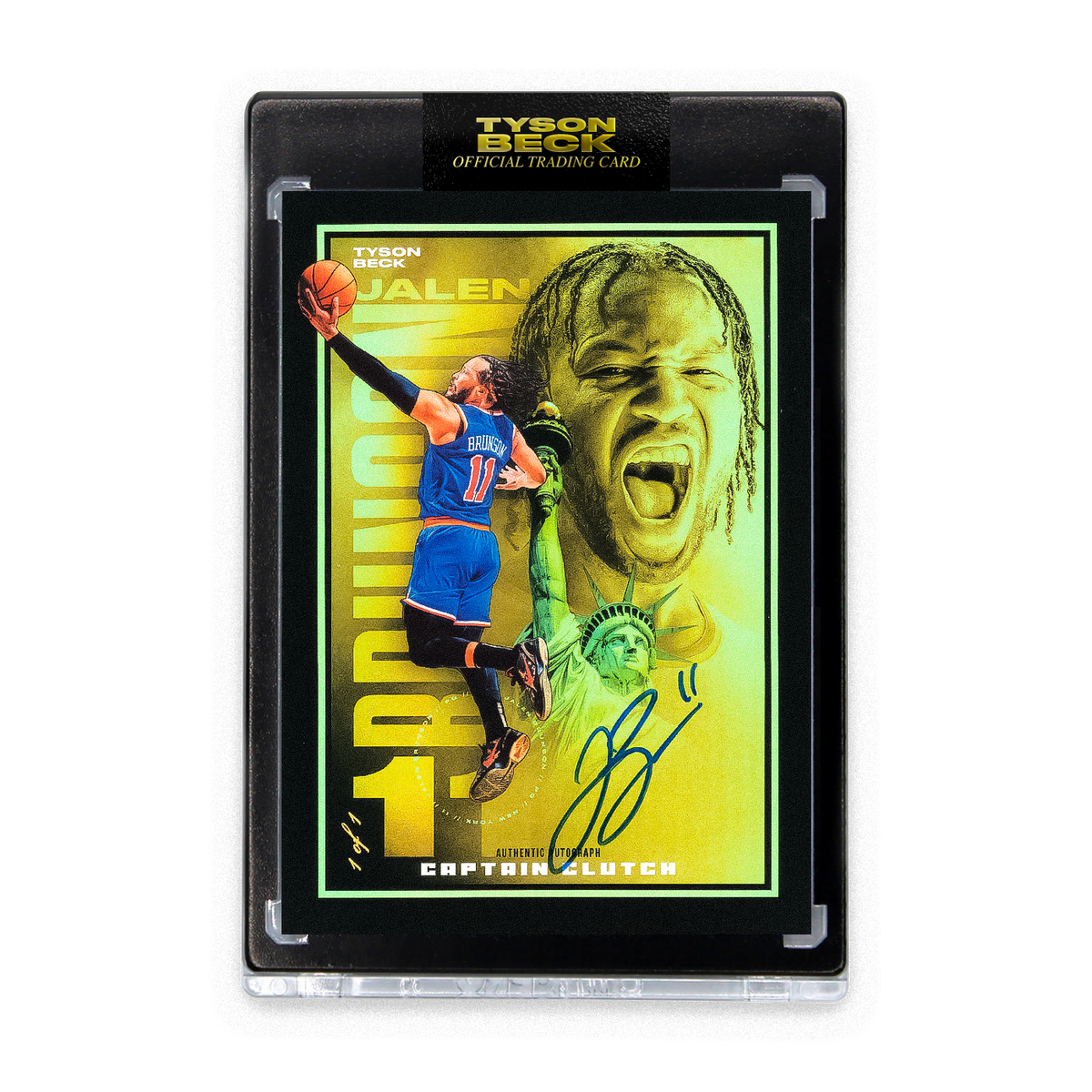 JALEN BRUNSON X TYSON BECK - CAPTAIN CLUTCH - GOLD FOIL - AUTOGRAPH ...