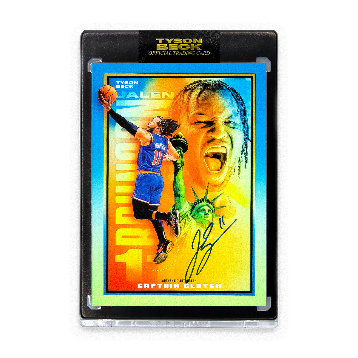 JALEN BRUNSON X TYSON BECK - CAPTAIN CLUTCH - RAINBOW FOIL - AUTOGRAPH ...