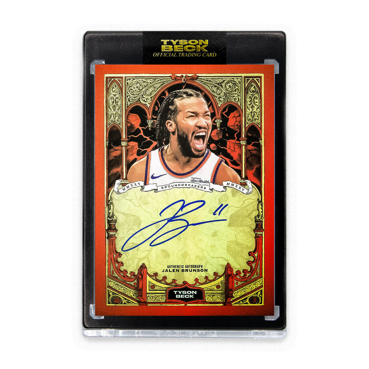 JALEN BRUNSON X TYSON BECK - GROUNDBREAKERS - RED FOIL - AUTOGRAPH - L ...