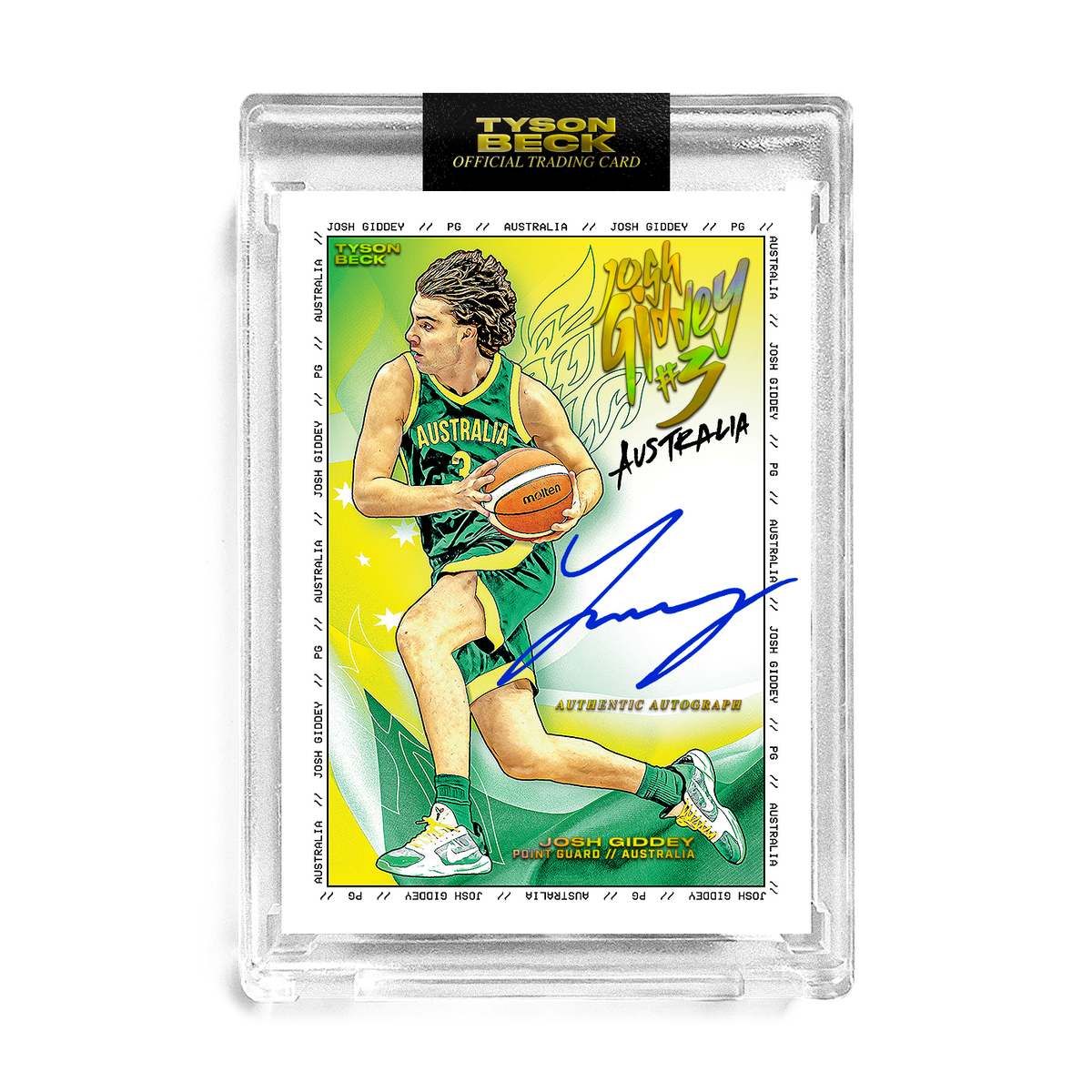 JOSH GIDDEY X TYSON BECK - AUSTRALIA - GOLD LASER FOIL - AUTOGRAPH - L ...