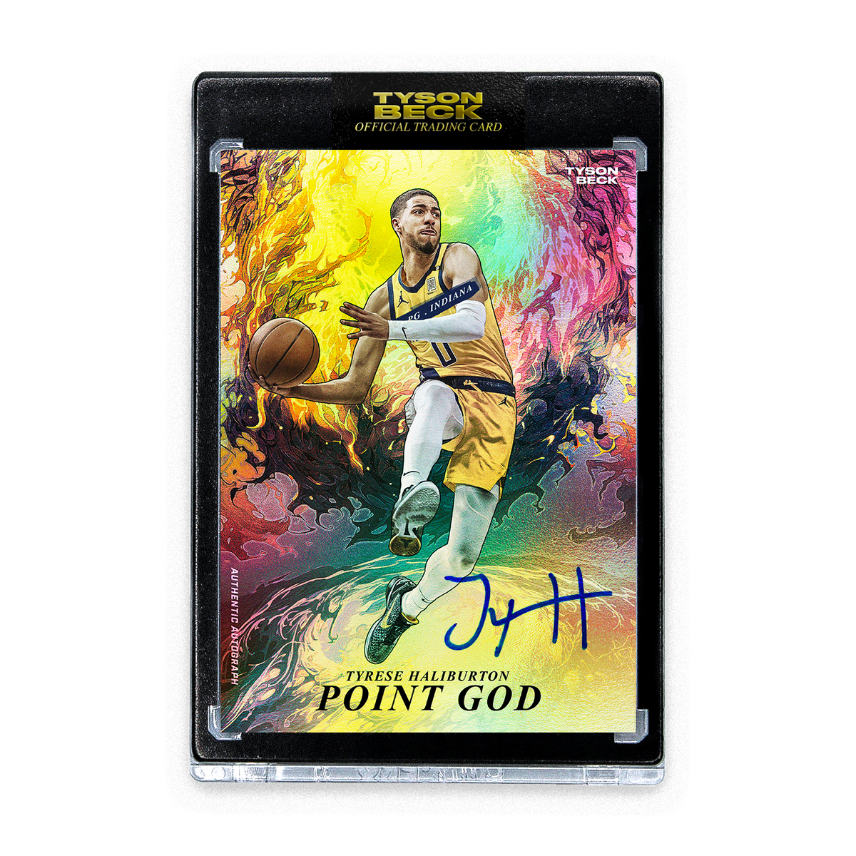 TYRESE HALIBURTON X TYSON BECK - POINT GOD - RAINBOW FOIL - AUTOGRAPH ...